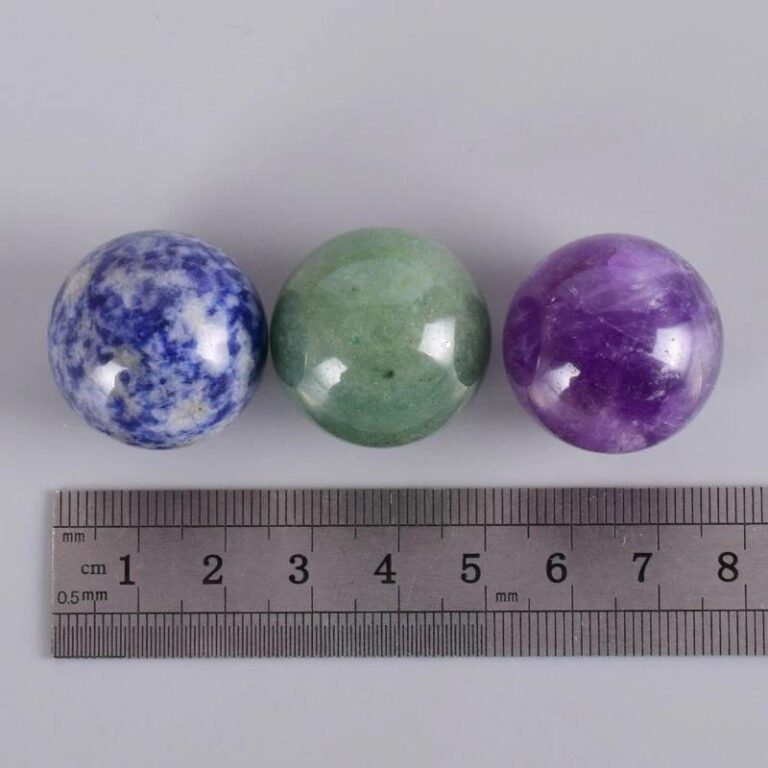 Crystal Ball Set 7 PCS 25MM Sphere Amethyst Chakra Home Ornament