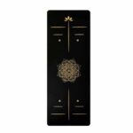 Elegant Om Mandala Yoga Mat With Position Line Black TPE Suede