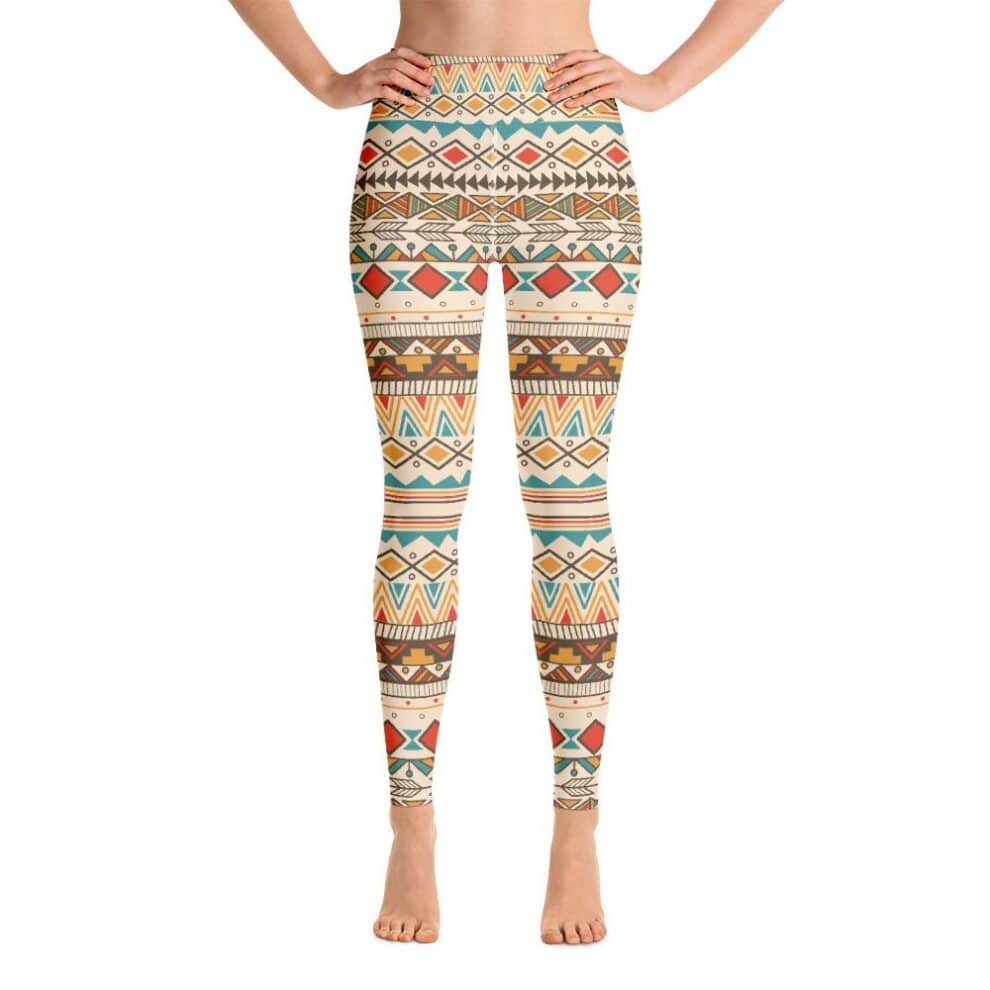 Ethnic Boho Style High Waist Pattern Yoga Pants Leggings