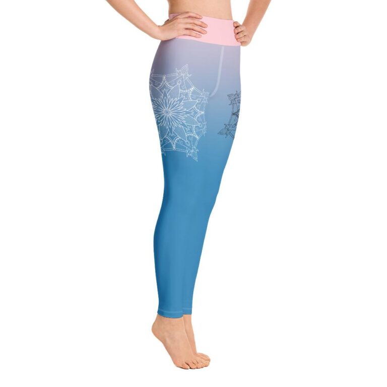 Hamsa Hand Ethnic Pattern Yoga Pants Beige High Waist Leggings - Chakra ...