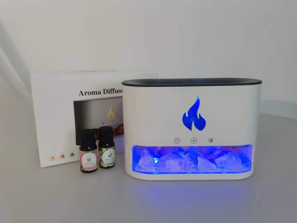 2-in-1 Essential Oil Diffuser & Pink Himalayan Crystal Salt Lamp