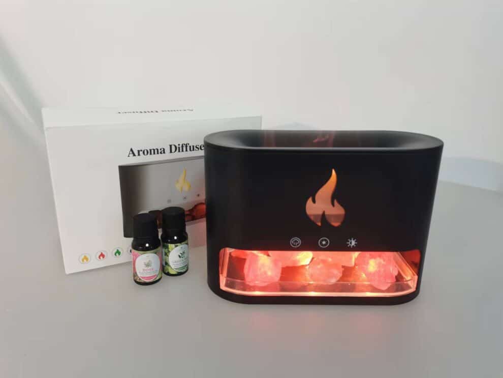 2-in-1 Essential Oil Diffuser & Pink Himalayan Crystal Salt Lamp