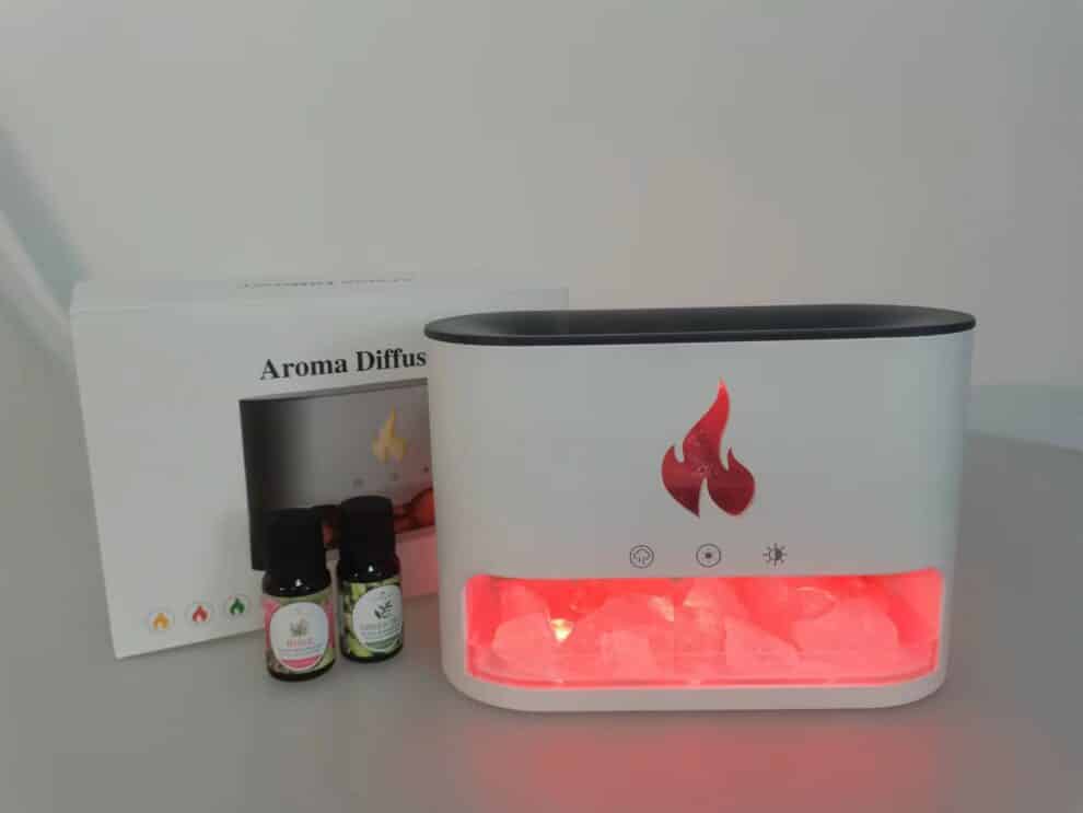 2-in-1 Essential Oil Diffuser & Pink Himalayan Crystal Salt Lamp