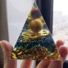 Yellow Sphere Stone Energy Orgone Chakra Pyramid