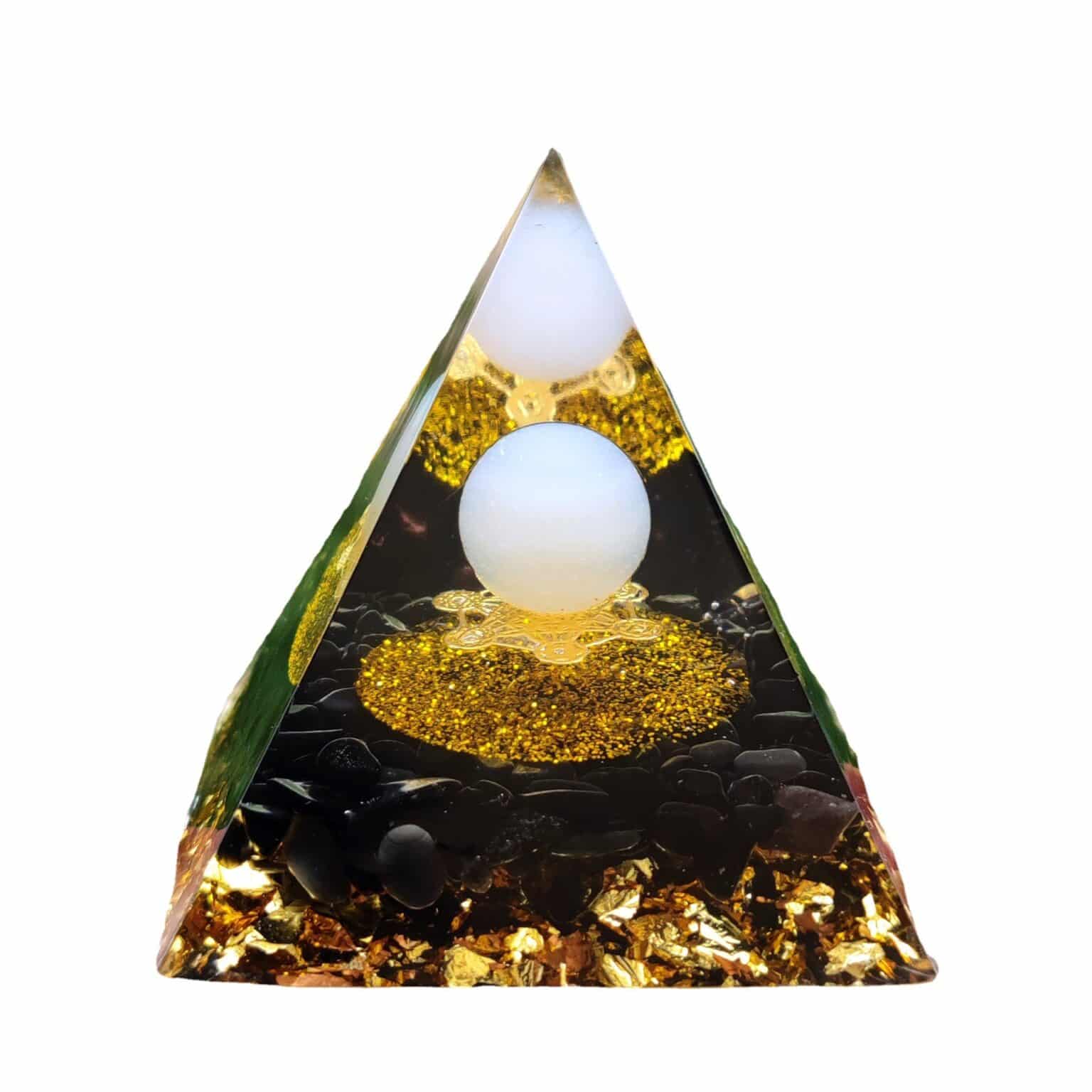 Metatron’s Cube Crystal Ball Gravel Orgone Chakra Pyramid