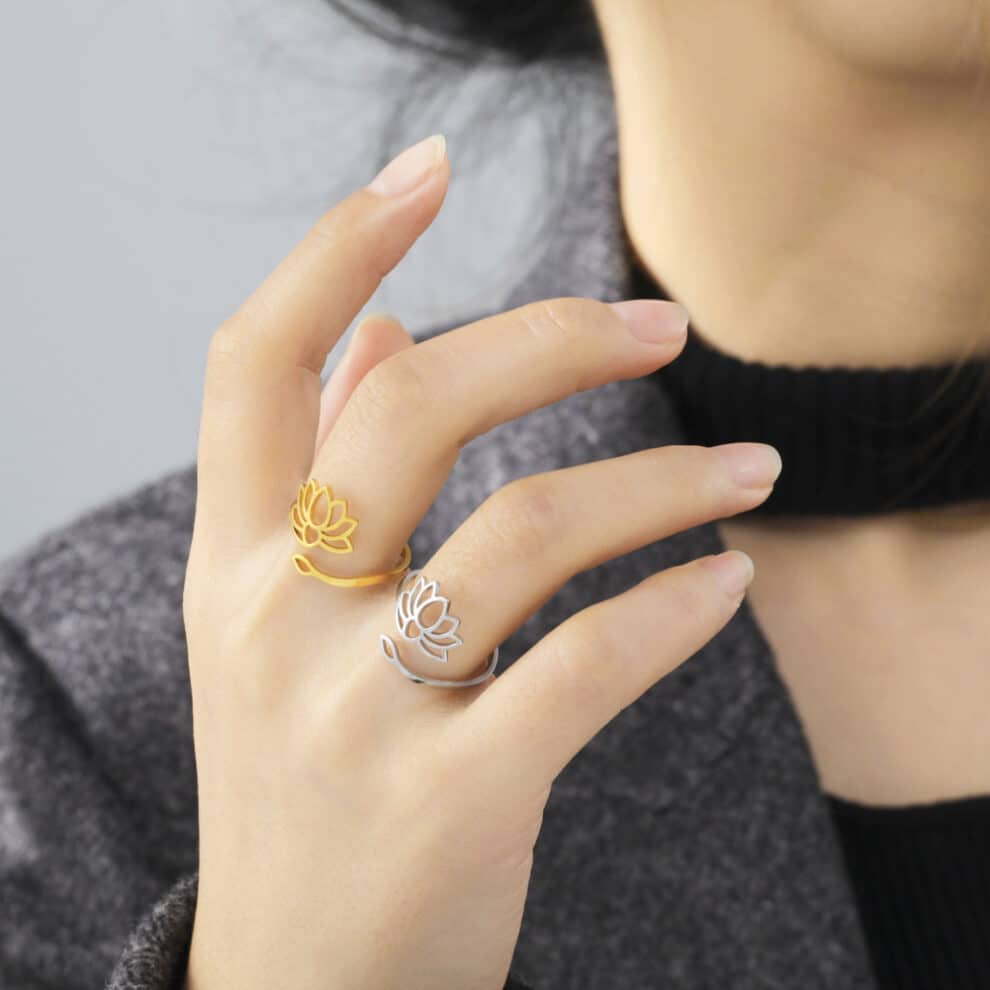 Beautiful Women’s Lotus Flower Rings