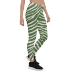 Green Zebra Stripe Print Leggings & Yoga Pants