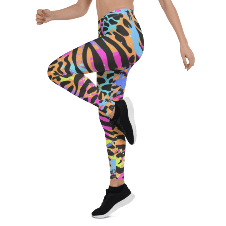 Multicolor Neon Zebra Leopard Leggings & Yoga Pants