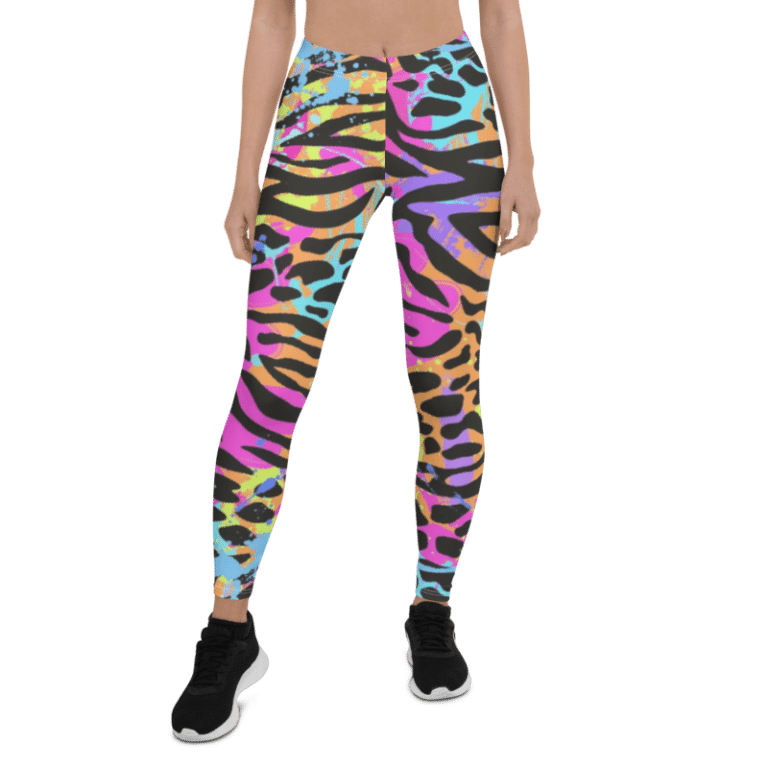 Multicolor Neon Zebra Leopard Leggings & Yoga Pants